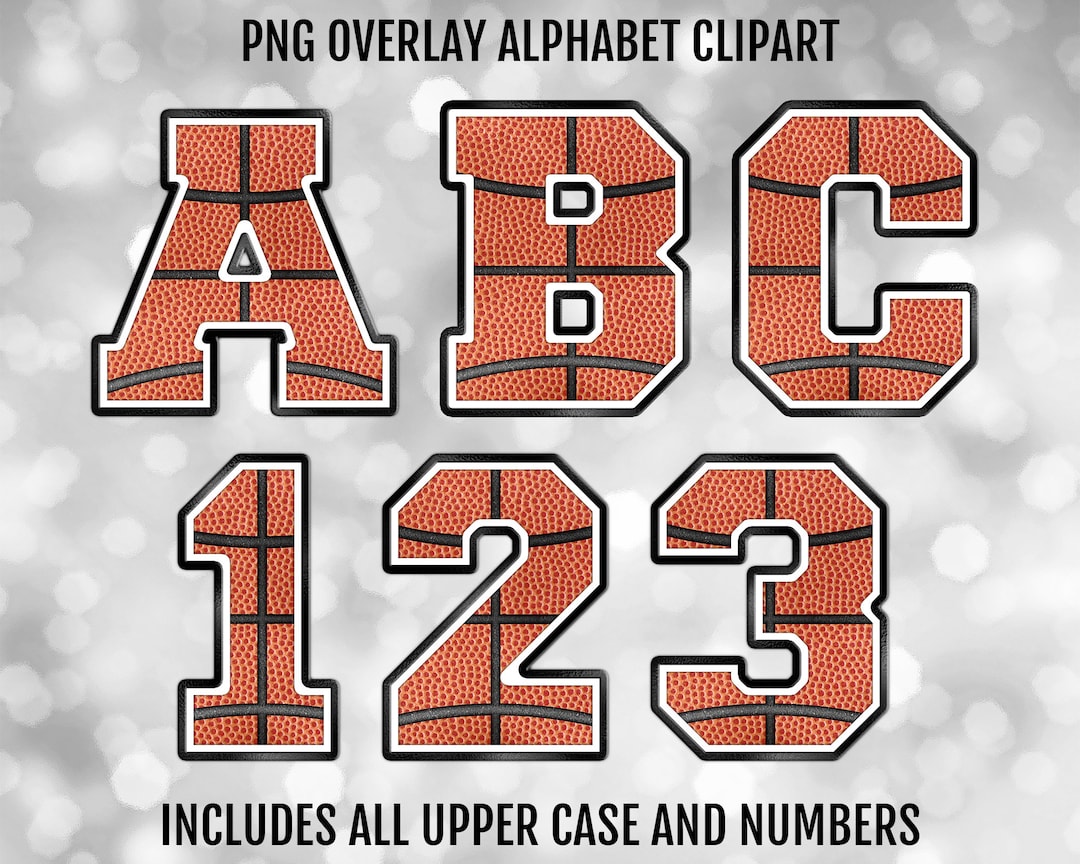 Basketball Varsity PNG Alphabet Letters and Numbers Bundle, PNG ...
