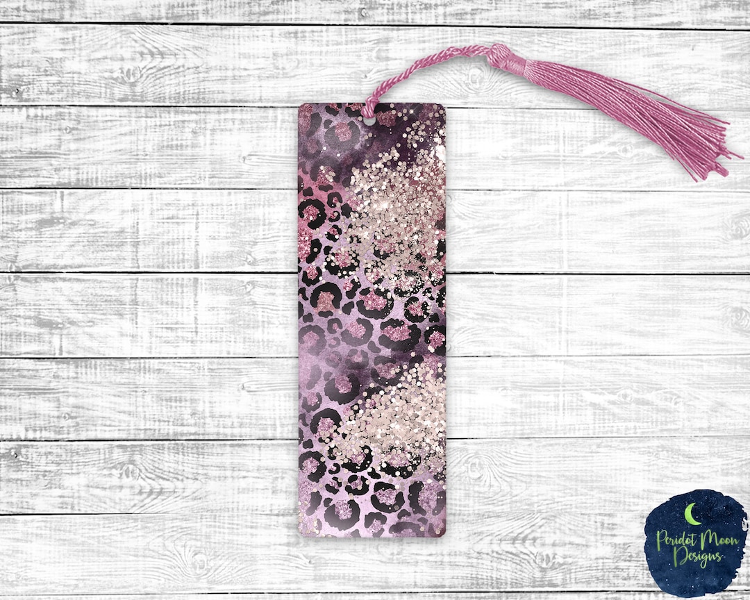 Glitter Leopard Print, Bookmark, Pink, Purple, PNG Sublimation Design ...