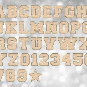 Pastel Orange and Gold Glitter Faux Chenille Varsity PNG Alphabet ...