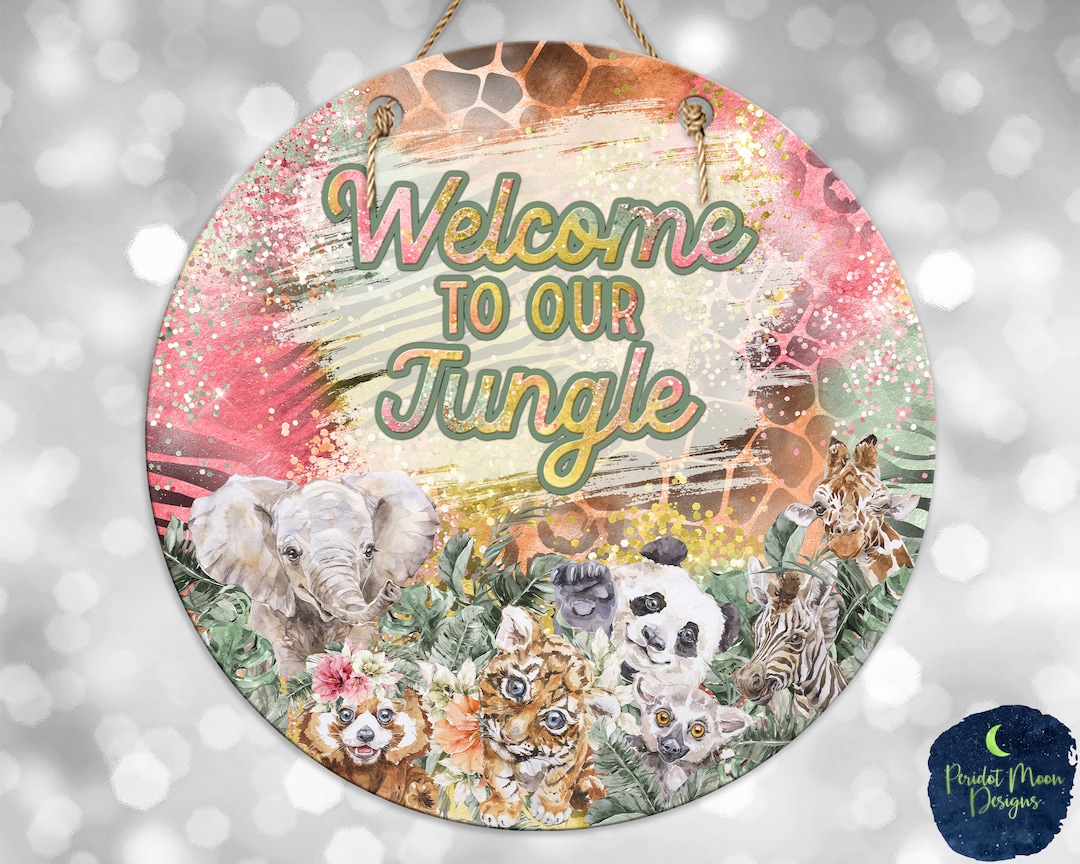 Welcome to Our Jungle, Glitter Animal Print, PNG Sublimation Design ...