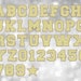 Pastel Yellow and Gold Glitter Faux Chenille Varsity PNG Alphabet ...
