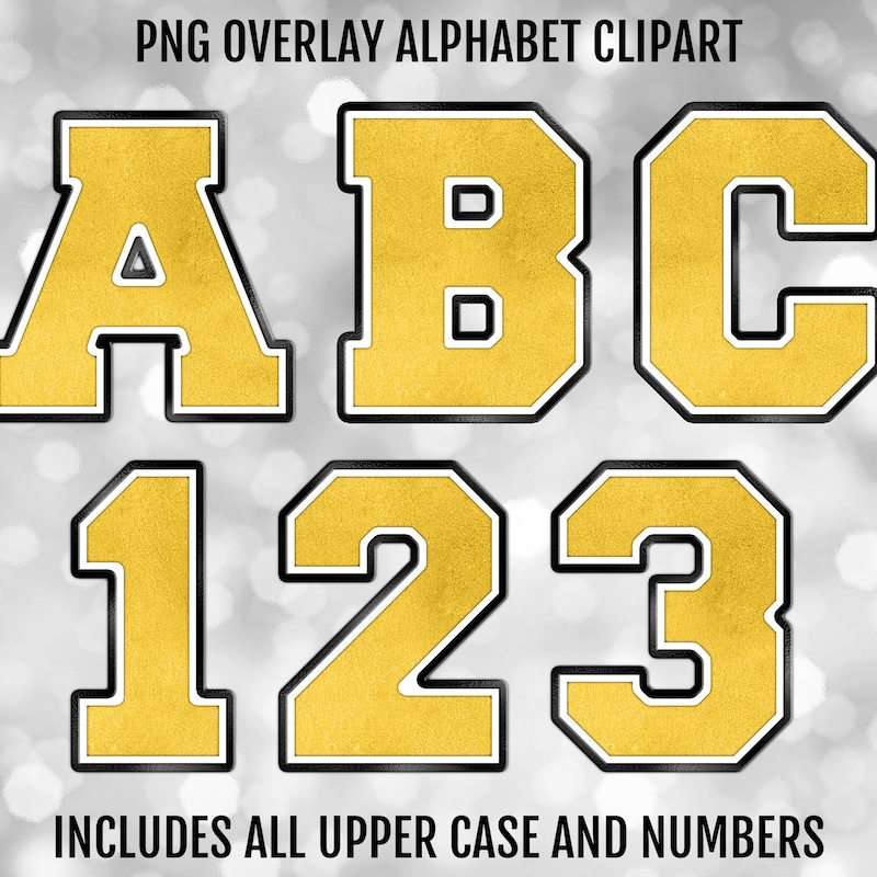 Black White Gold Font - Etsy