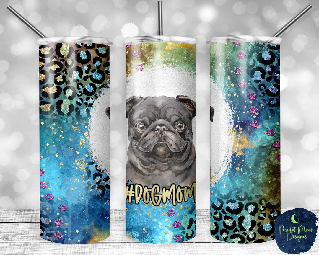 Black Pug, Dog Mom, Galaxy Glitter Leopard Print, PNG Sublimation ...