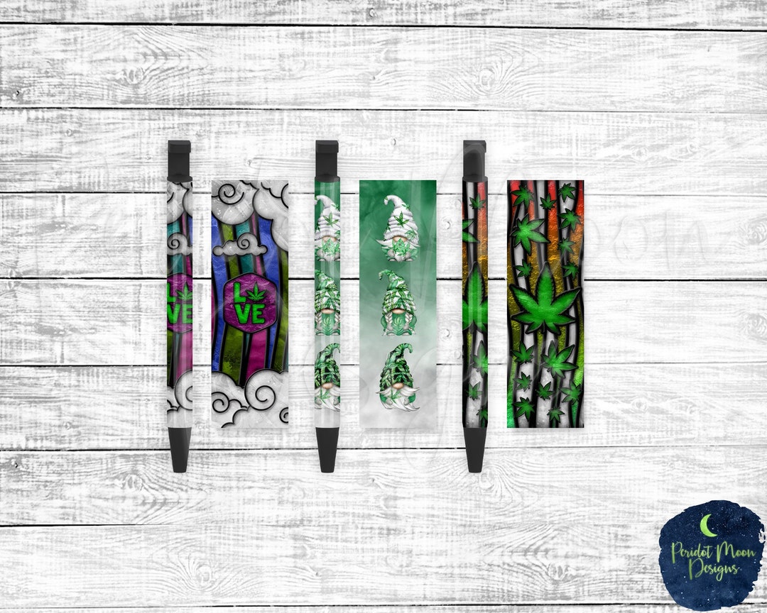 Pen Wrap Set, Marijuana Designs, Stained Glass, Gnomes, Weed, PNG ...