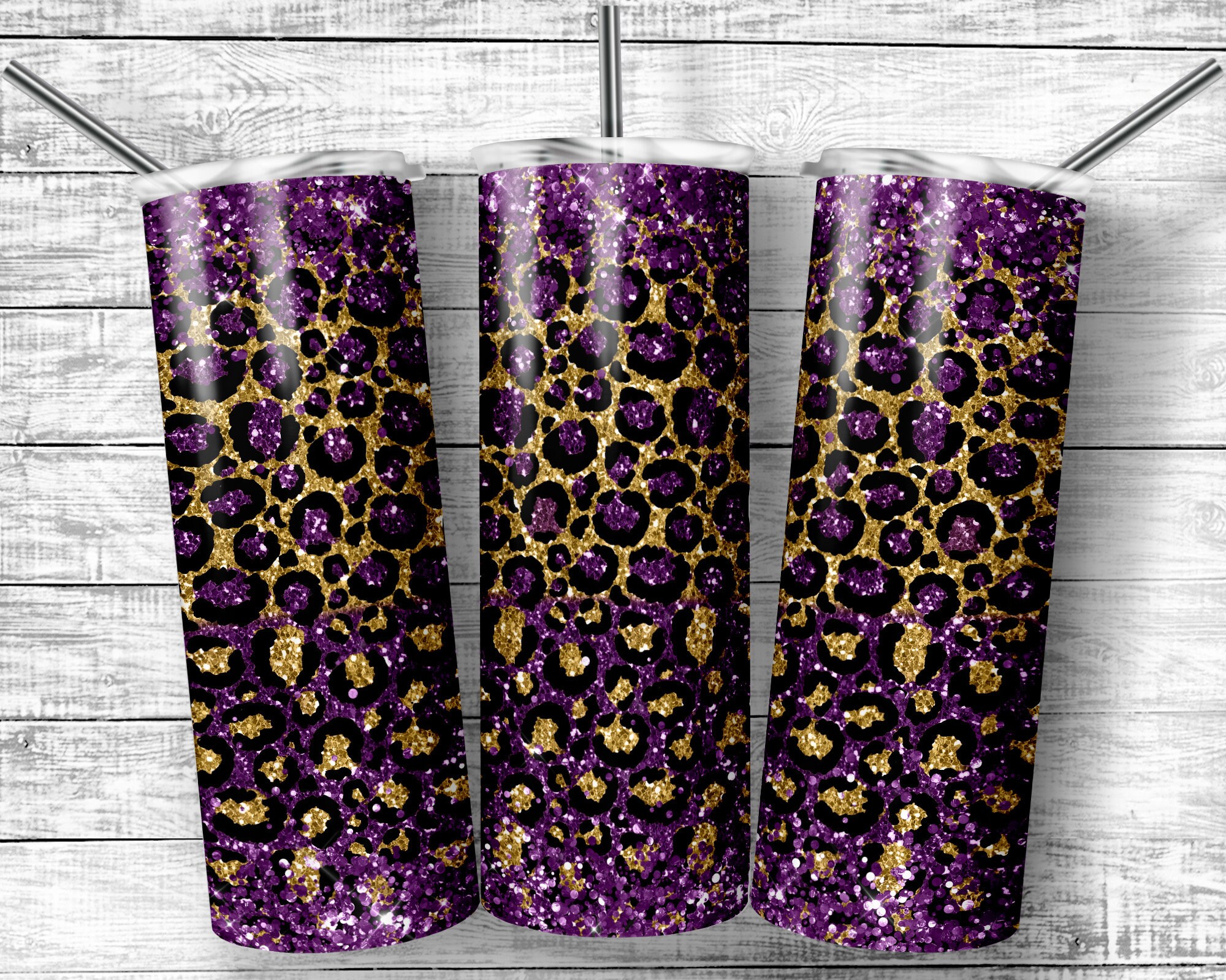 Purple and Gold Ombre Glitter Leopard Print PNG Sublimation - Etsy