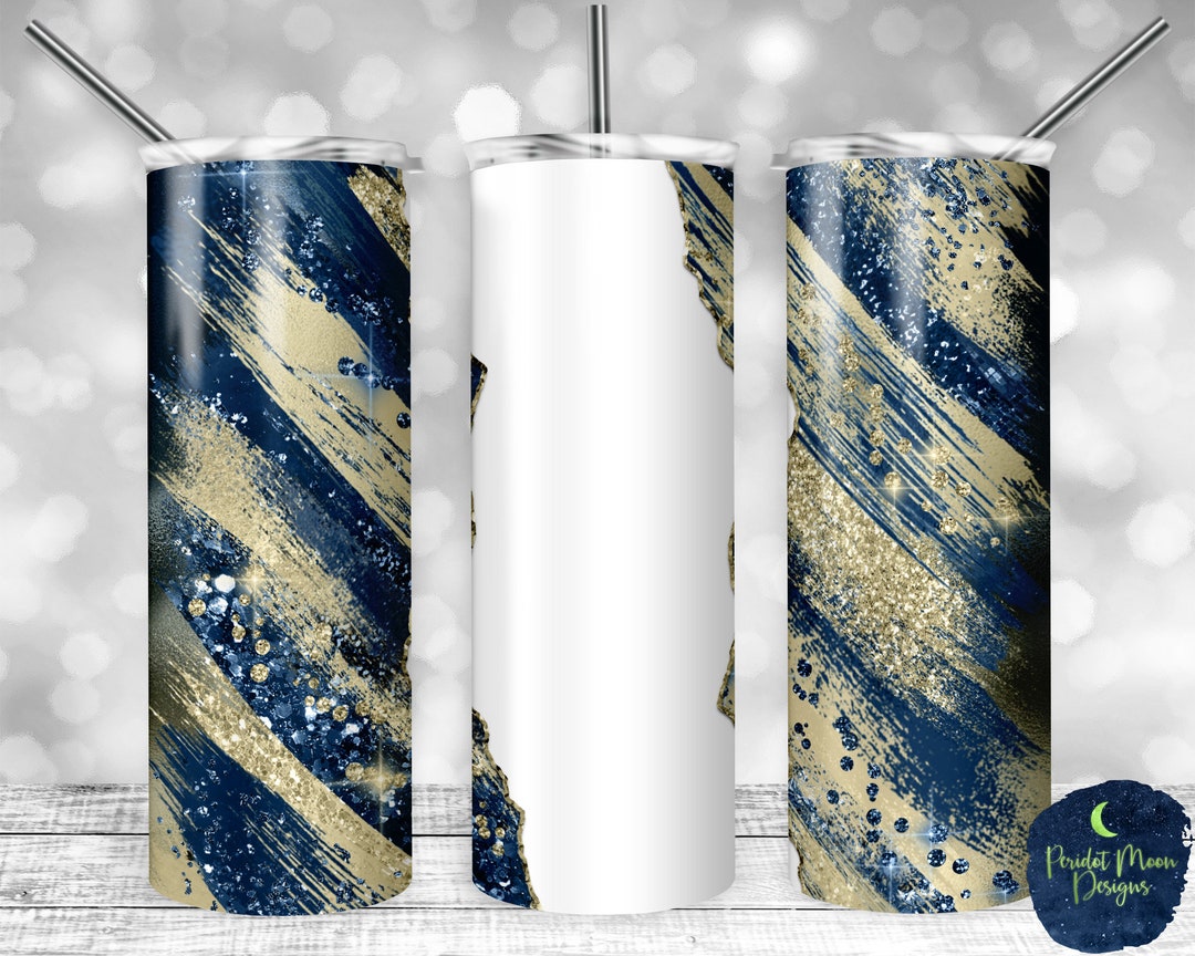 Navy Blue and Tan Glitter Milky Way, Tear Blank, PNG Sublimation Design ...