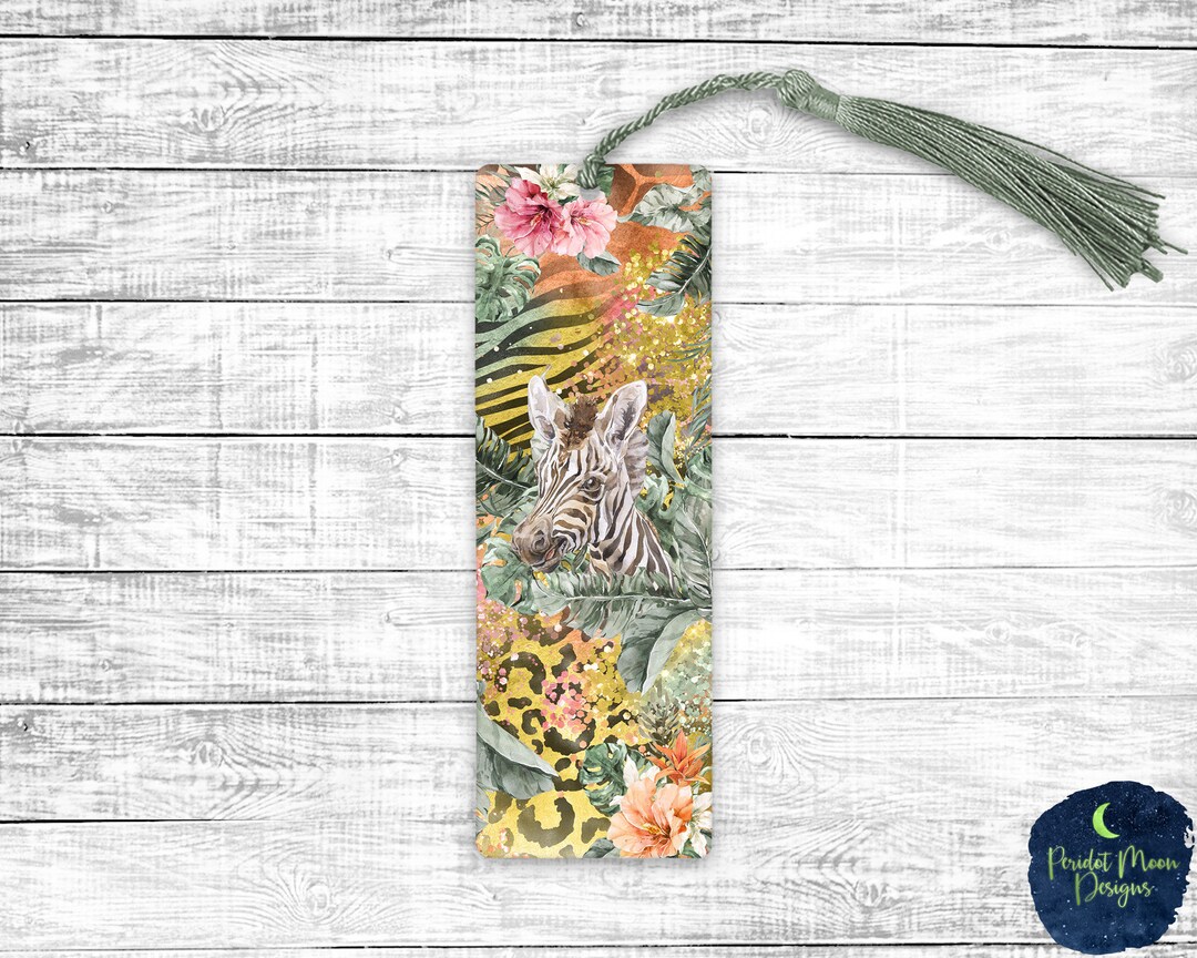 Zebra, Glitter Animal Print, Bookmark, Jungle, Safari, PNG Sublimation ...