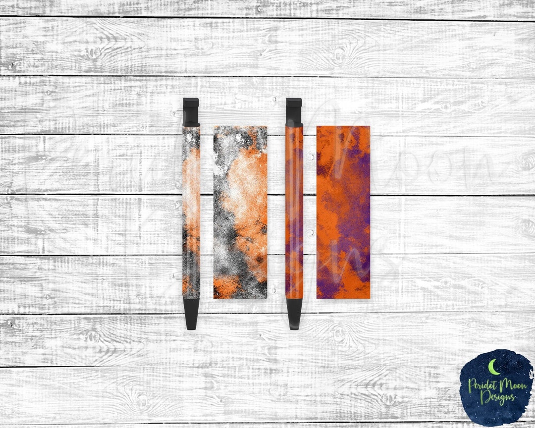 Pen Wrap Set, Abstract Paint Designs, Orange, Black, White, Purple, PNG ...