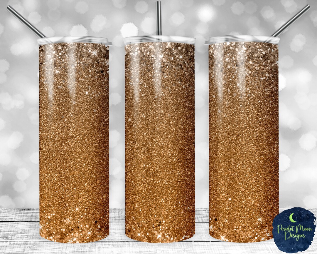 Bronze Ombre Glitter, PNG Sublimation Design, 20 Oz Skinny Tumbler ...