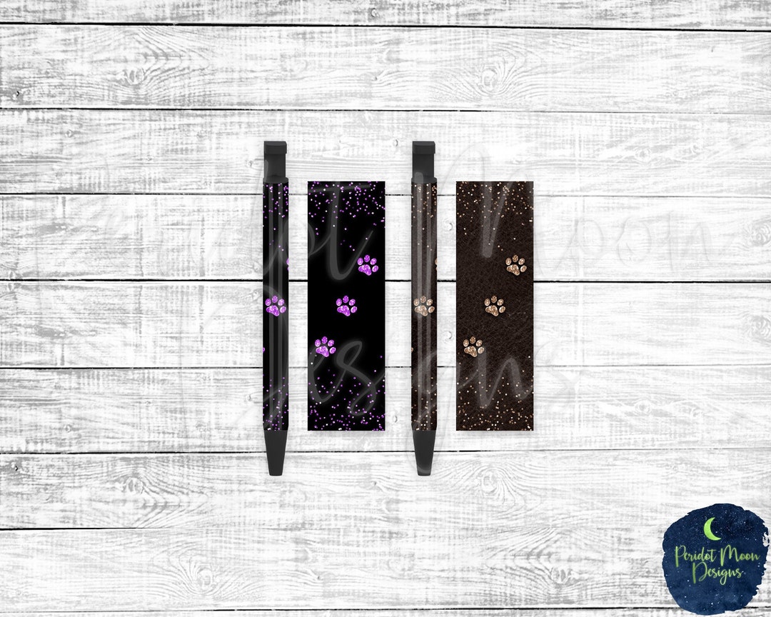 Pen Wrap Set, Paw Print Designs, Pets, Gemstone Paw Prints, Glitter ...