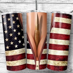 American Flag, Cleavage, Bullet, PNG Sublimation Design, 20 Oz Skinny ...