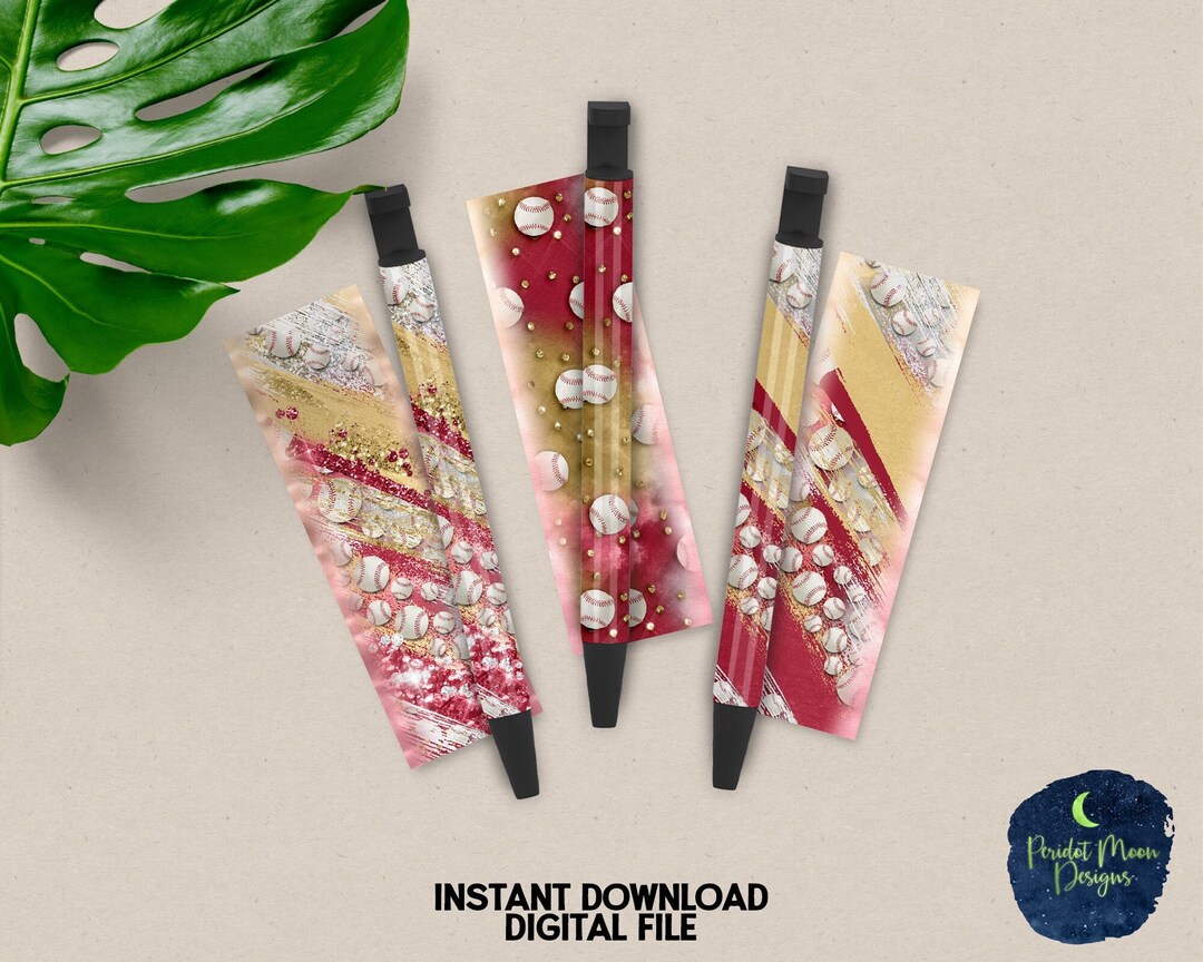 Pen Wrap Set, Maroon, Gold, White, Baseball, Milky Way, Team Spirit ...