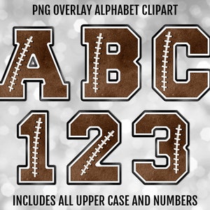 Football Varsity PNG Alphabet Letters and Numbers Bundle, PNG ...