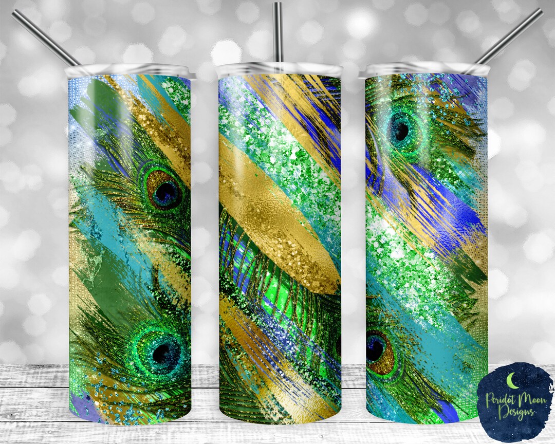 Peacock Feather Milky Way, PNG Sublimation Design, 20 Oz Skinny Tumbler ...