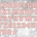 Pastel Pink and Gold Glitter Faux Chenille Varsity PNG Alphabet Letters ...