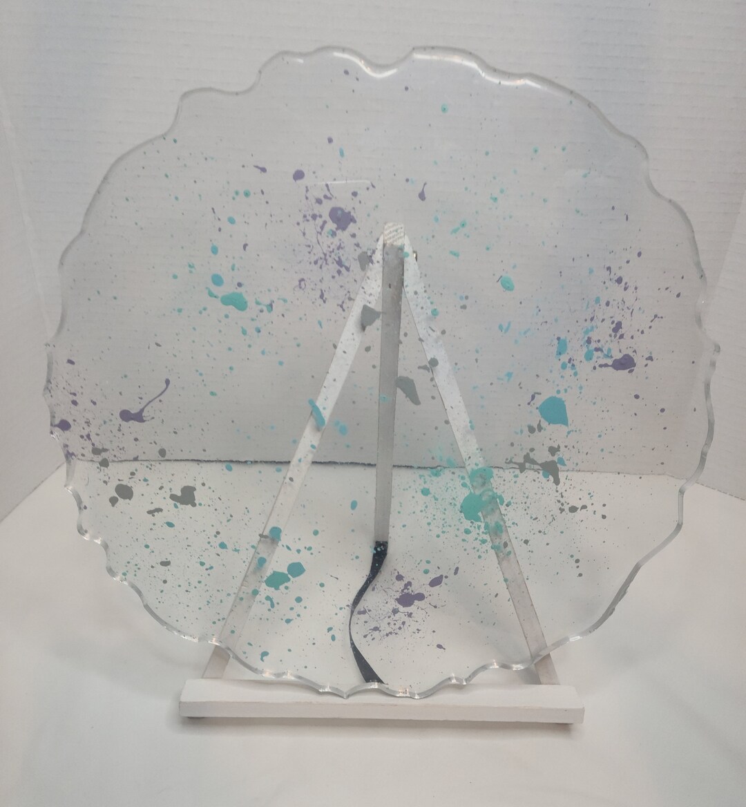 Clear Epoxy Resin With a Splatter Paint Effect Platter/decorative Tray ...
