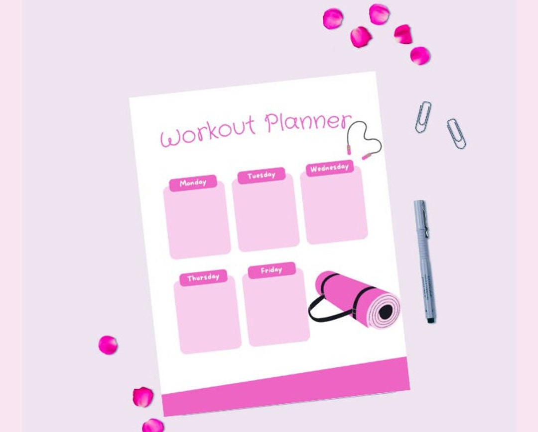 Printable Pink Weekly Workout Planning Sheet Exercise Log - Etsy