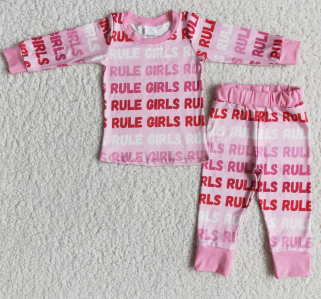 Kids Girls Rule Pajama Sets - Etsy