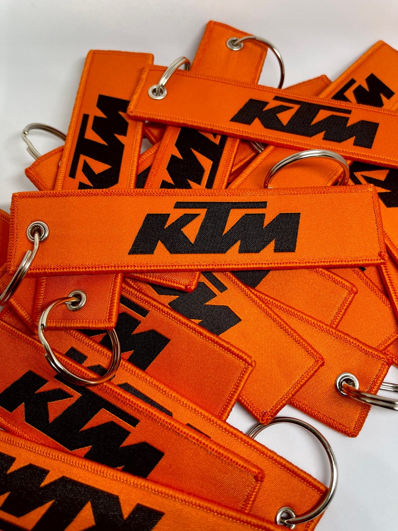 KTM Motorcycle Keychain | KTM Jet Tag | KTM Keychain | Woven Keychain ...