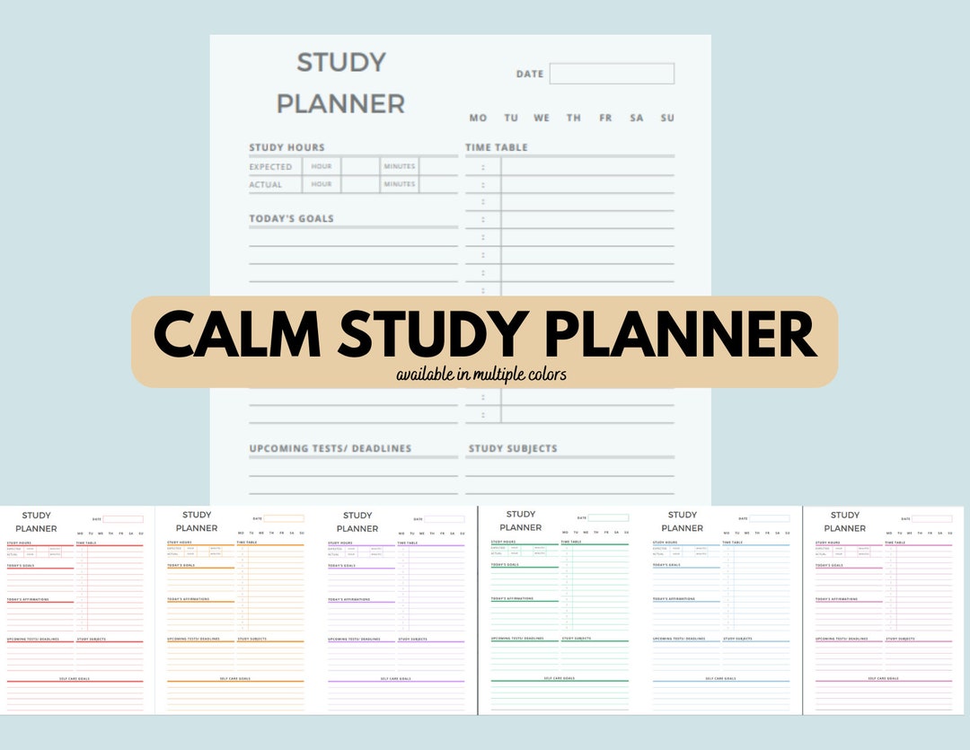 Student Planner Printable, Planner Printable, Goal Tracker, Self Care ...