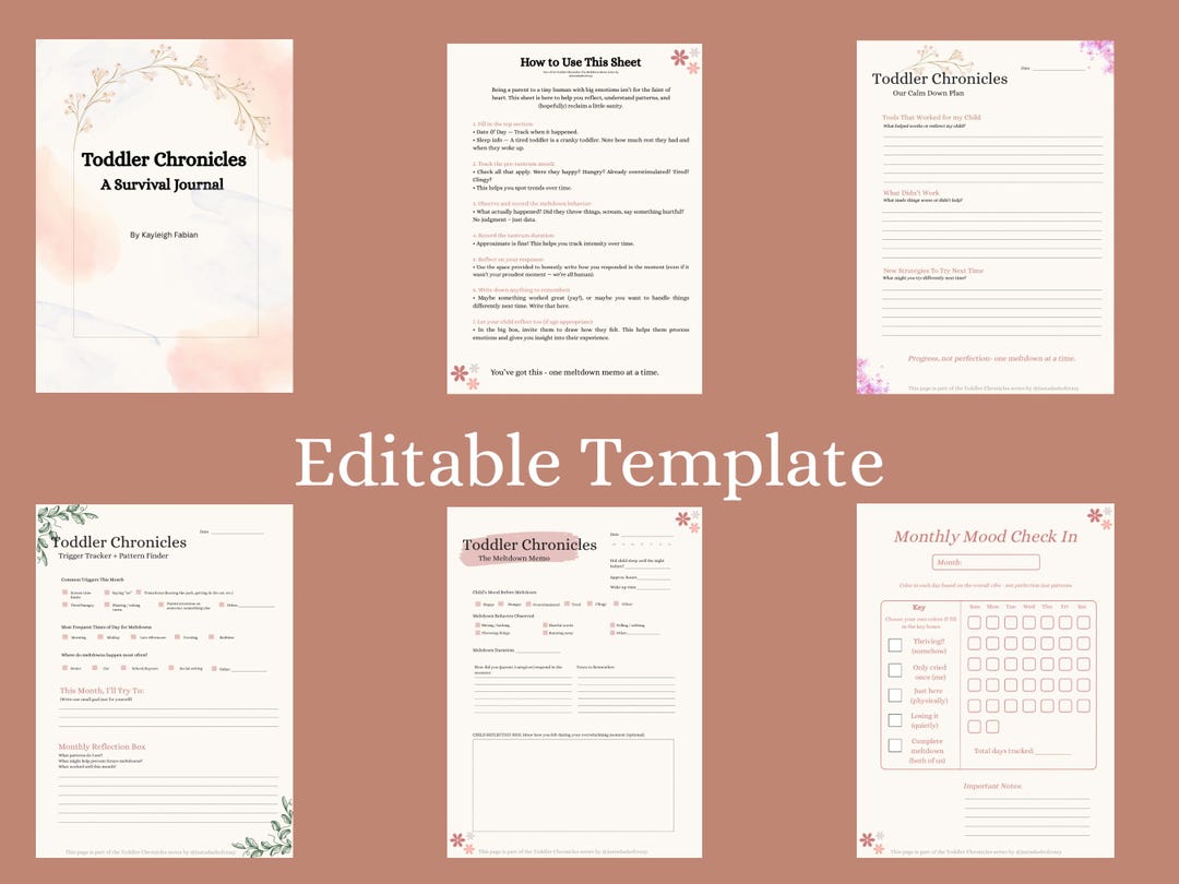 Toddler Meltdown Tracker | Printable Tantrum Journal | Child Behavior ...