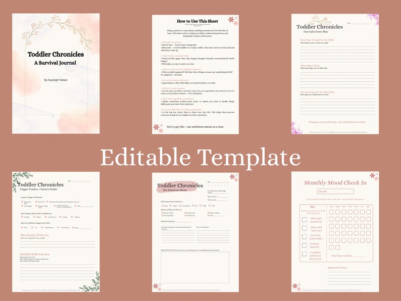 Toddler Meltdown Tracker | Printable Tantrum Journal | Child Behavior ...