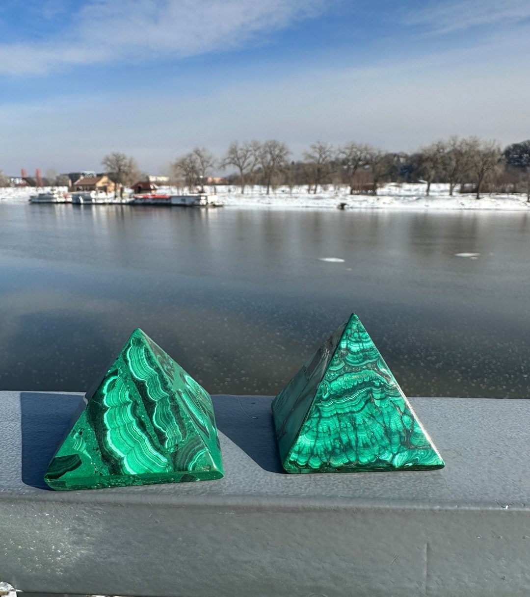 One 1 Malachite Pyramid Manifestation Transformation Love Protection ...