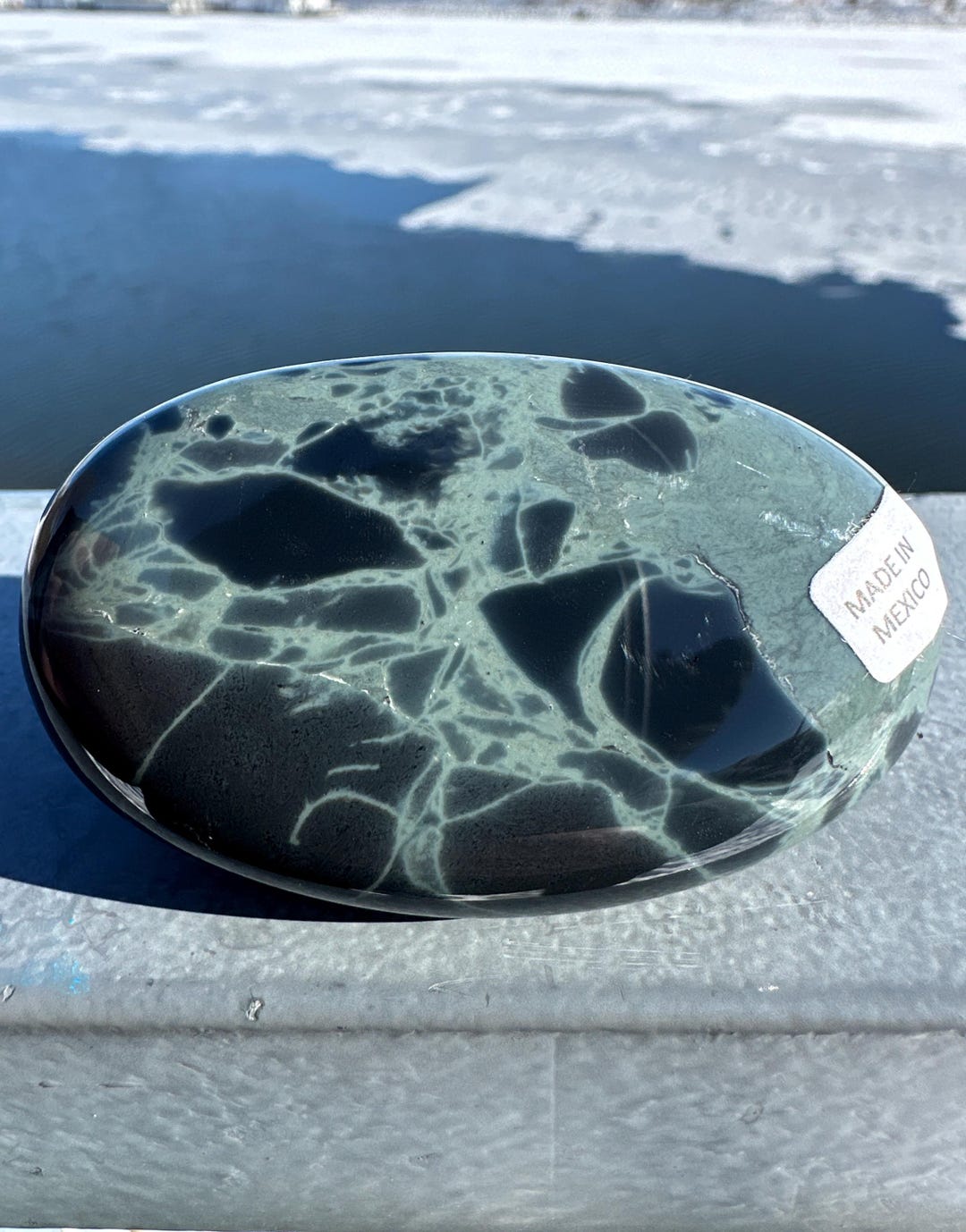 Spider Web Obsidian Palm Stone From Mexico - #6 - Etsy