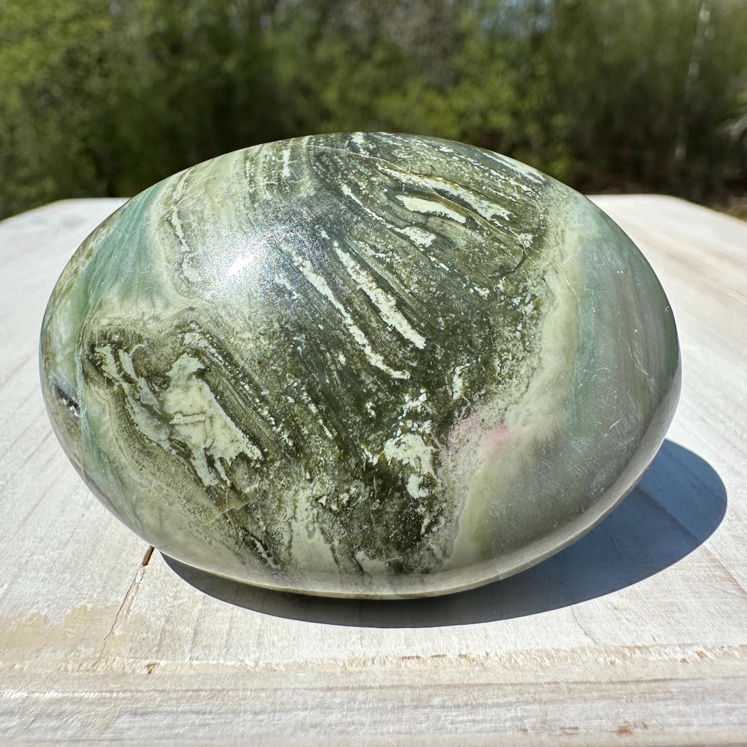 Polished Banded Serpentine Palm Stone | Infinite Stone Palm Stone - #3 ...