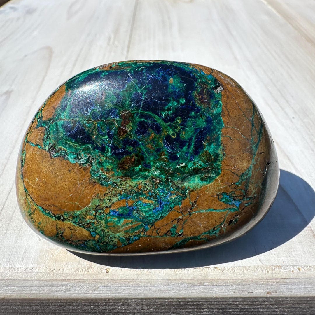 Beautiful Azurite and Malachite Palm Stone From Peru - Etsy