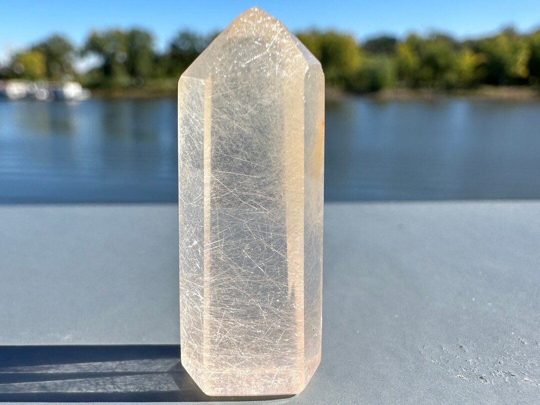 Mini Peach Amphibole Quartz Polished Point From Brazil | Pink Amphibole ...