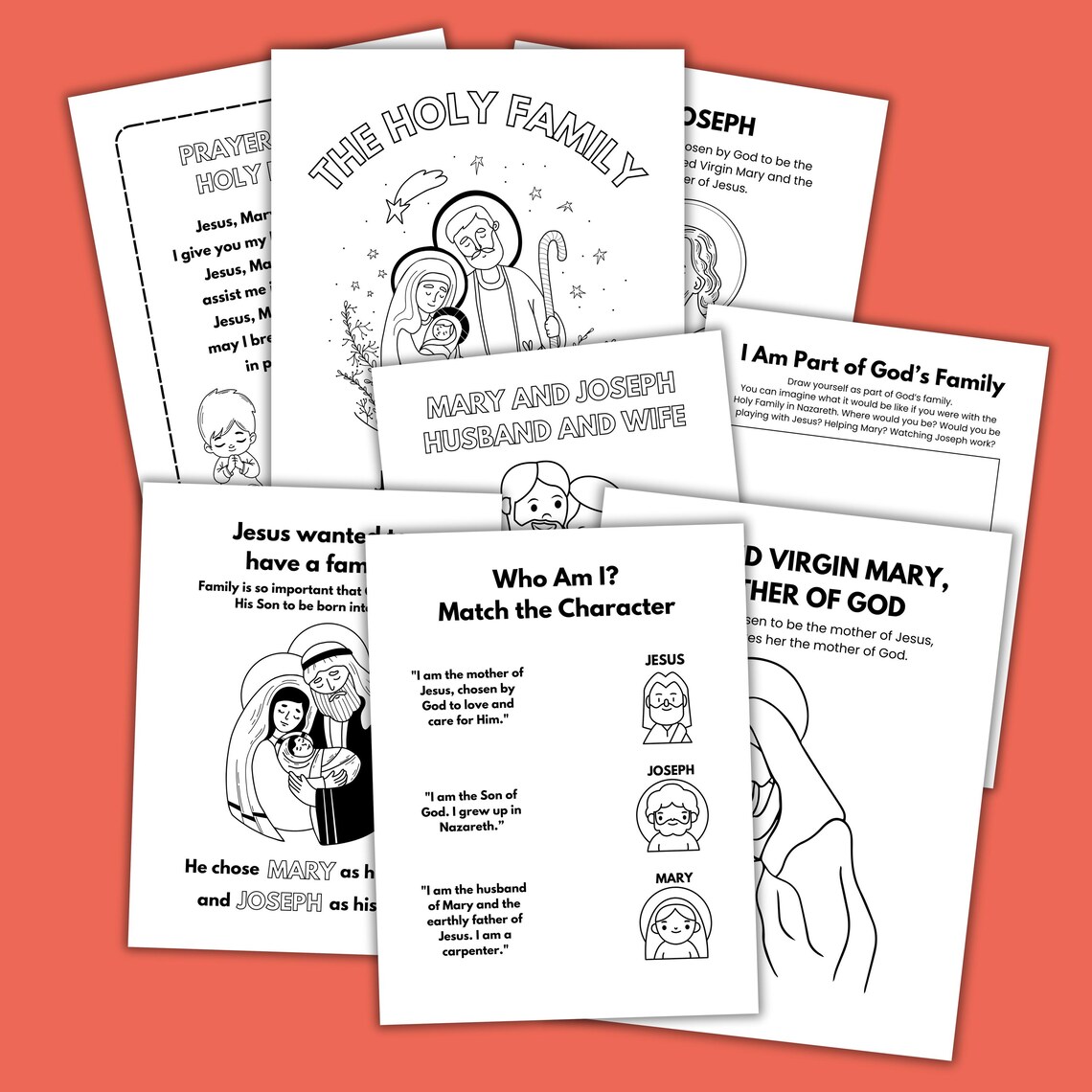 Holy Family Printable Activity Pack for Kids Catechesis Resources ...