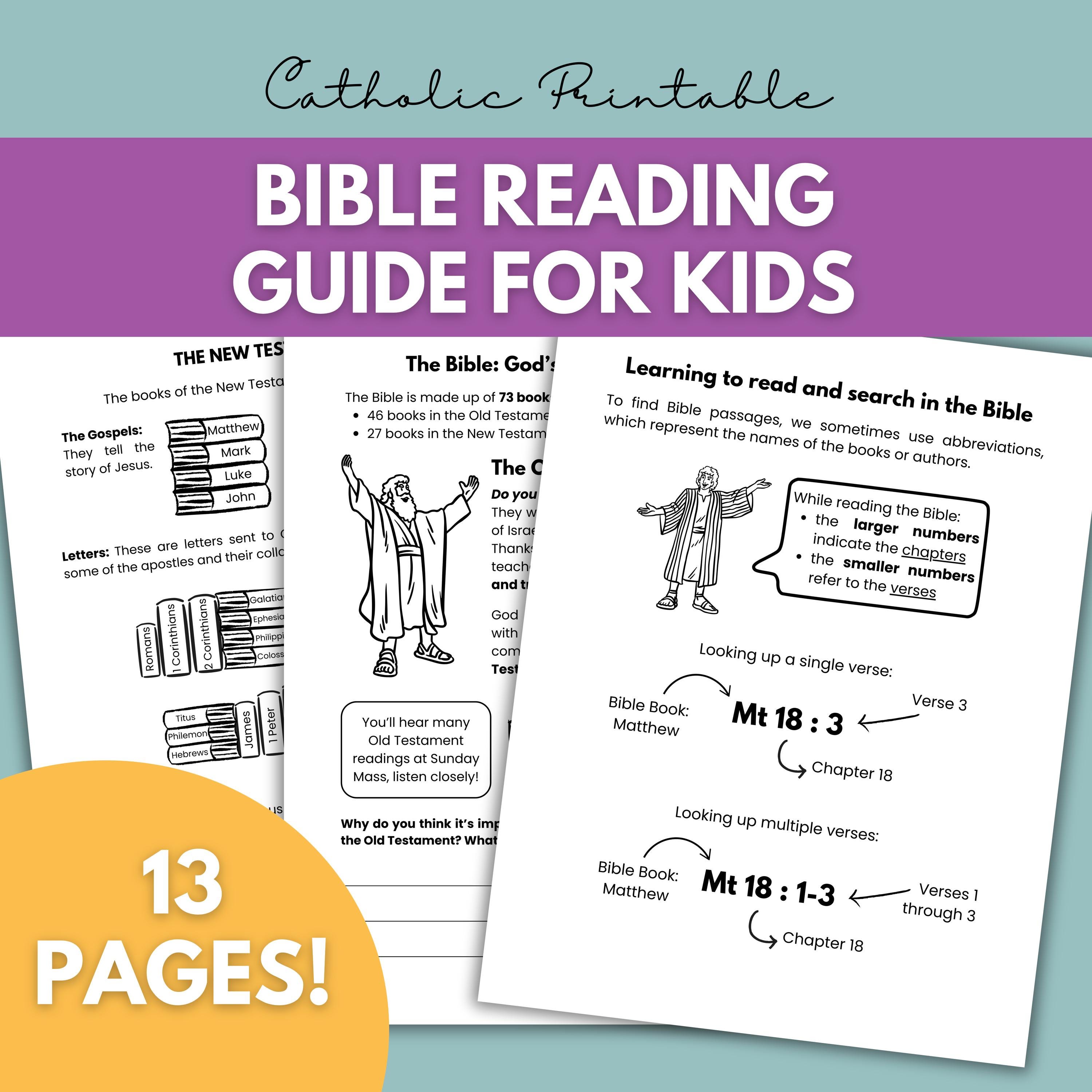 Bible Reading Guide for Kids and Families Printable Bible Study ...