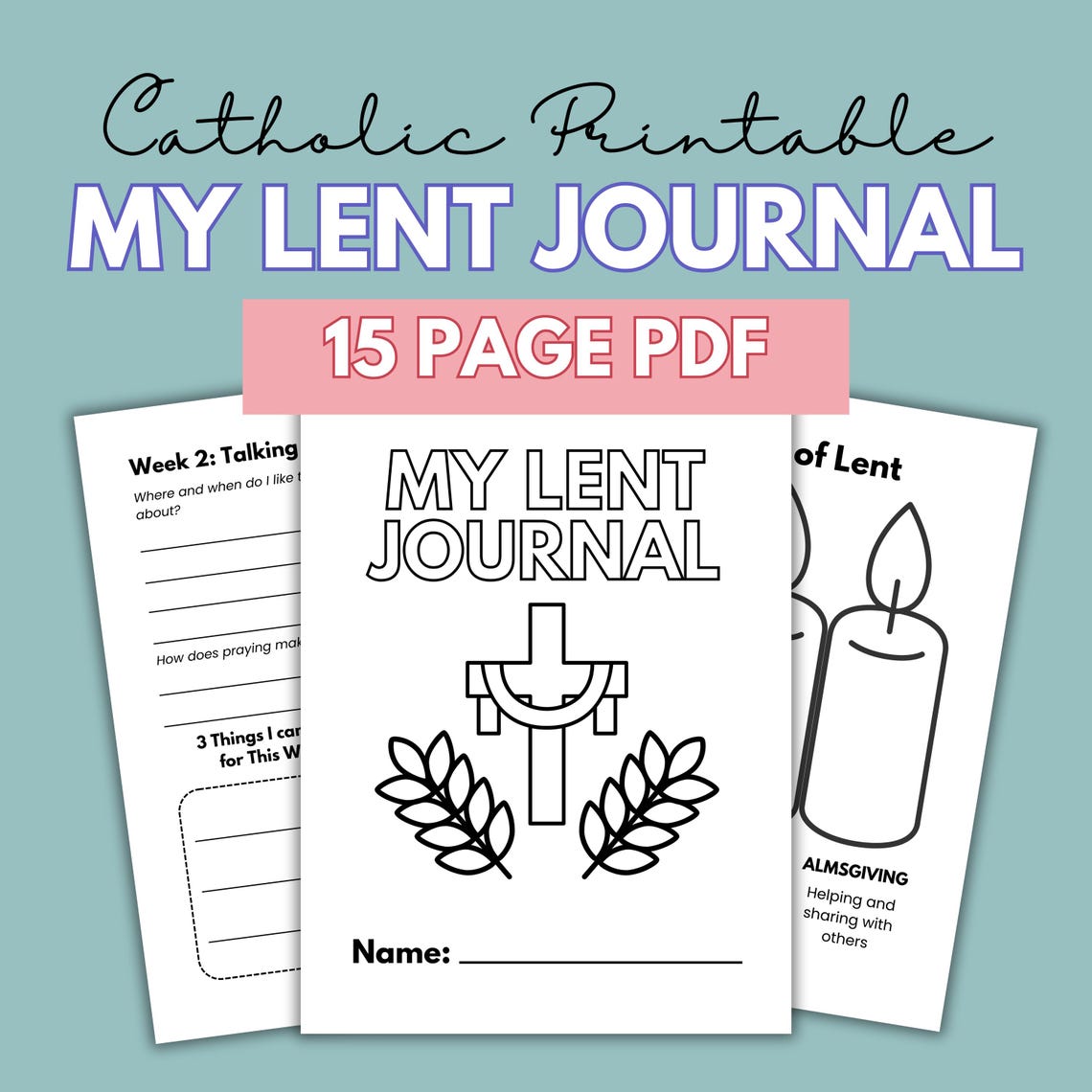 Lent Journal for Kids 15-page Printable Reflection Prompts, Activities ...