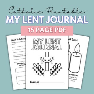 Lent Journal for Kids 15-page Printable Reflection Prompts, Activities ...