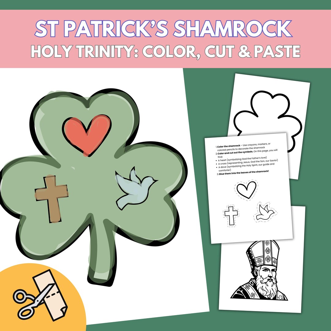 St. Patrick’s Day Printable Activity for Kids Catholic Shamrock Holy ...