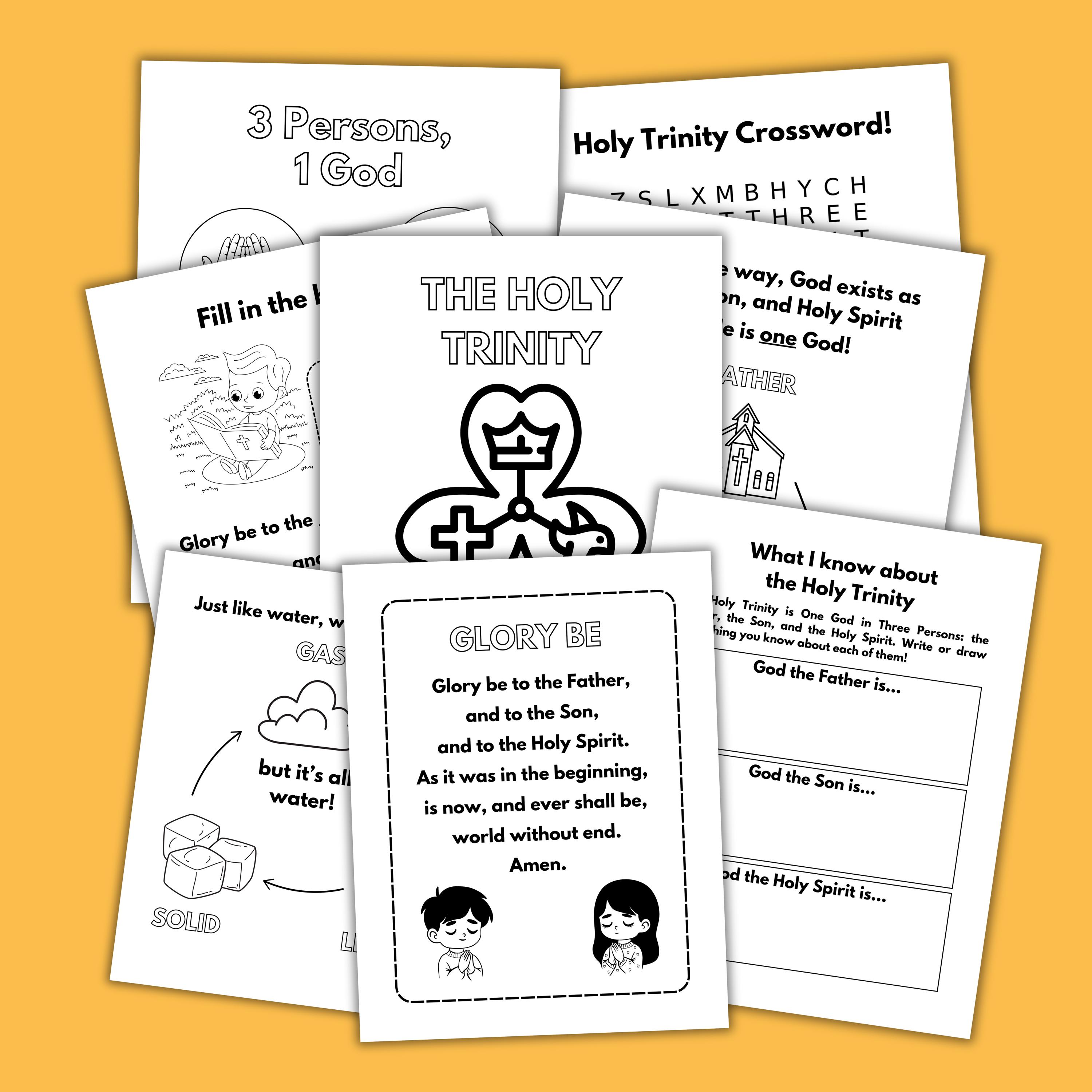 Holy Trinity Printable Activity Pack for Kids Catechesis Resources ...
