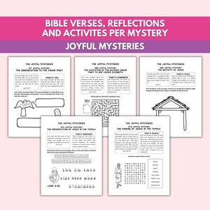 Rosary Mysteries Printable Workbook: Bible Reflections and Activities ...