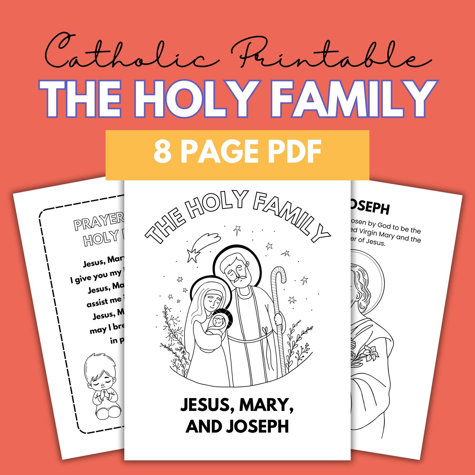 Holy Family Printable Activity Pack for Kids Catechesis Resources ...