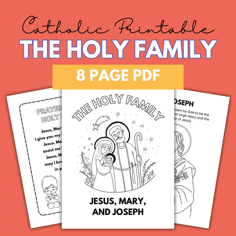 Holy Family Printable Activity Pack for Kids Catechesis Resources ...