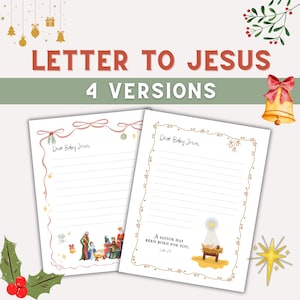 Letter to Baby Jesus Printable for Kids, Writing Activity, Christmas ...