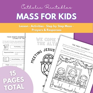 Catholic Mass for Kids Activity Pack: First Communion Prep (printable ...