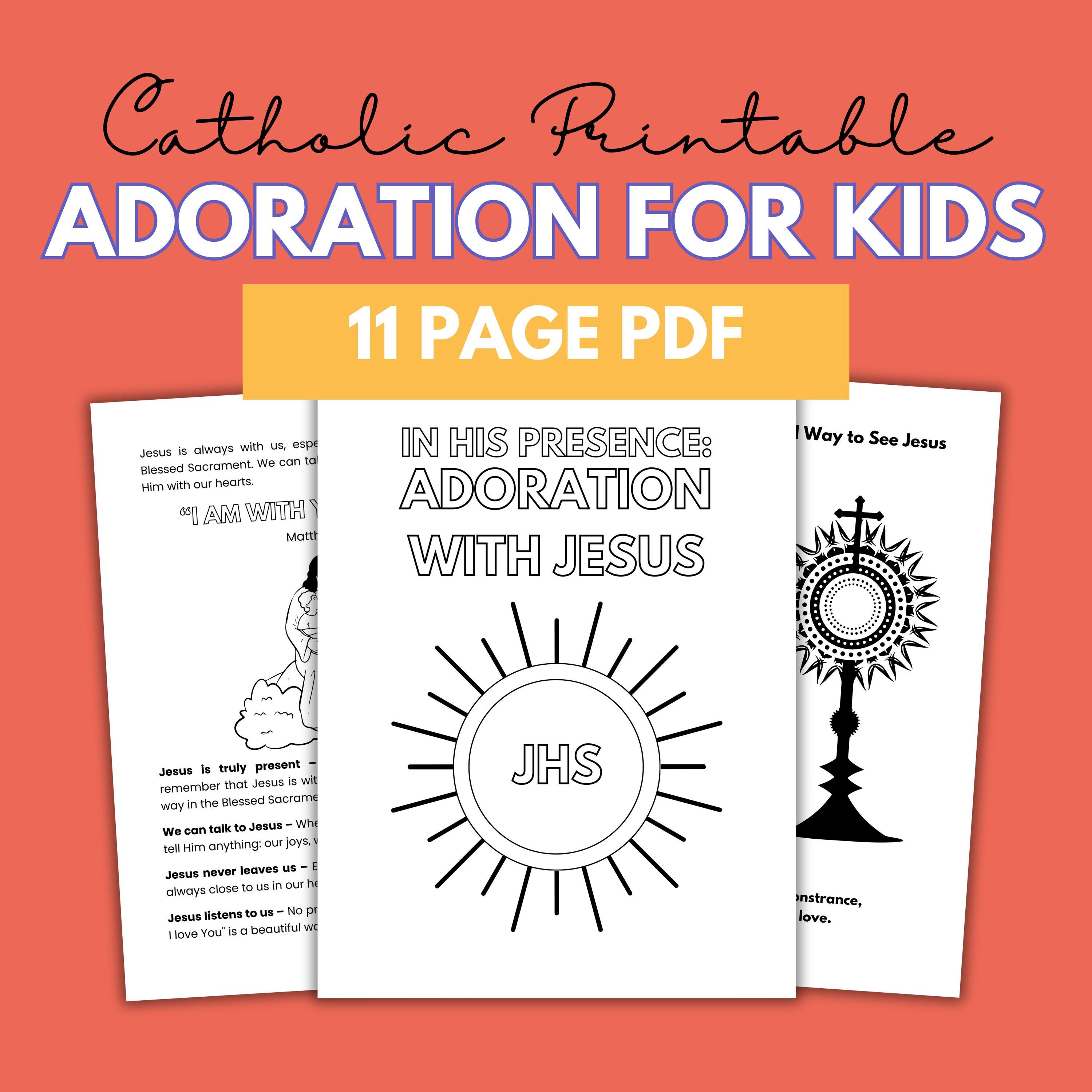 Adoration Blessed Sacrament Printable Activity Pack for Kids Catechesis ...