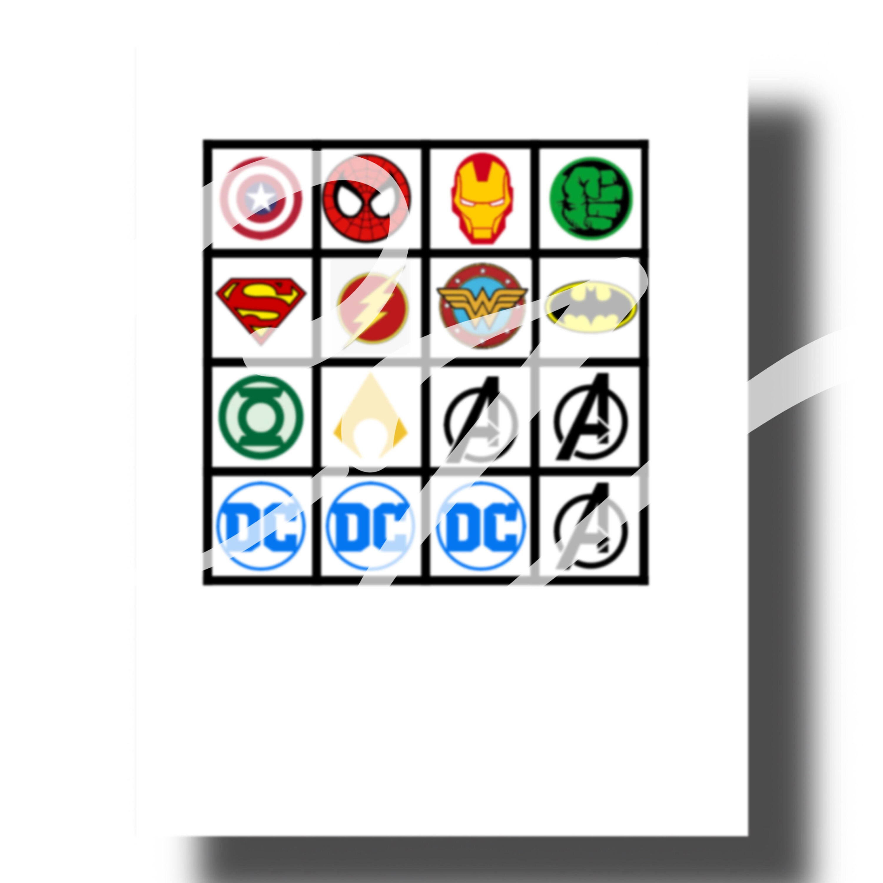 Super Hero Token Board PRINT - Etsy