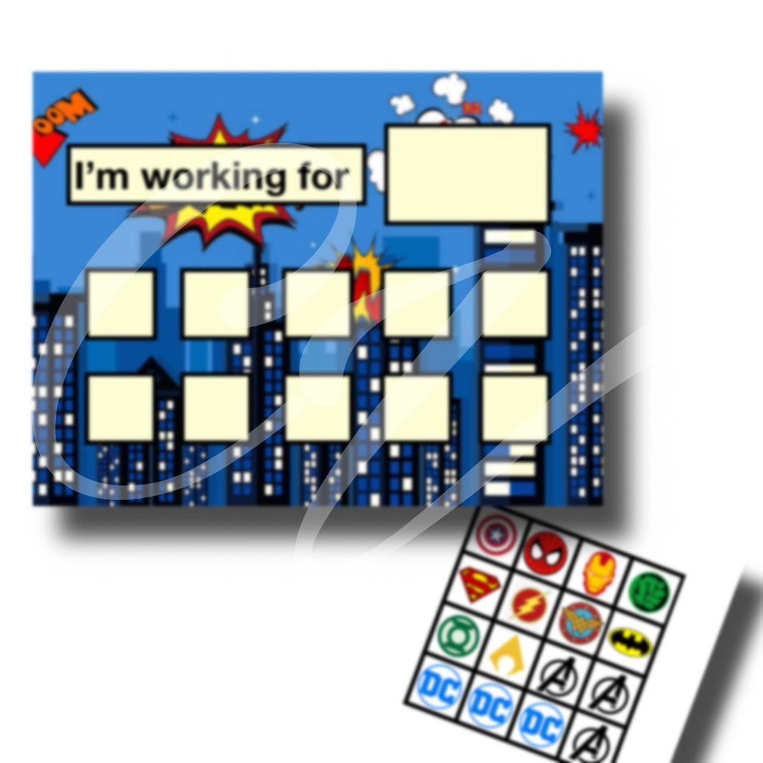 Super Hero Token Board PRINT - Etsy