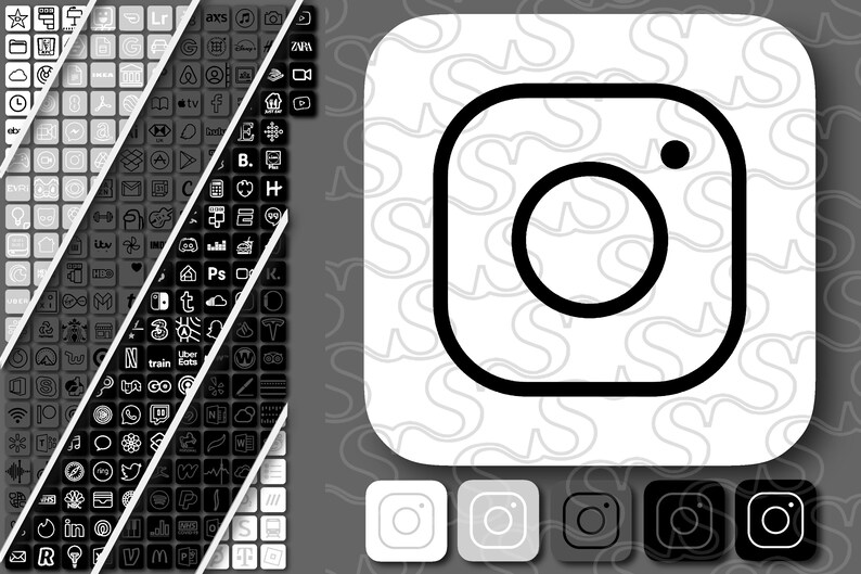 GREYSCALE Block Coloured Ios App Icons, Widgets and Wallpapers 6 ...