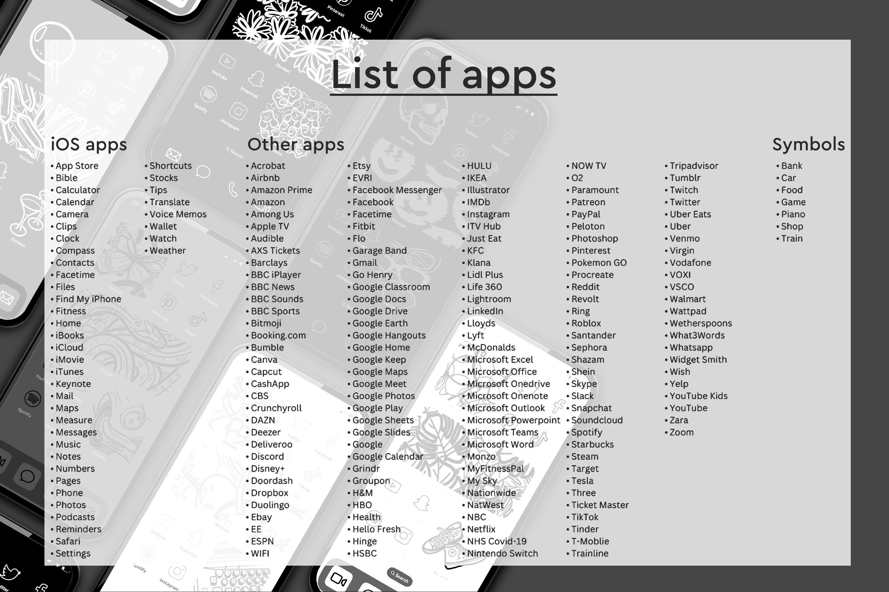 GREYSCALE Block Coloured Ios App Icons, Widgets and Wallpapers 6 ...