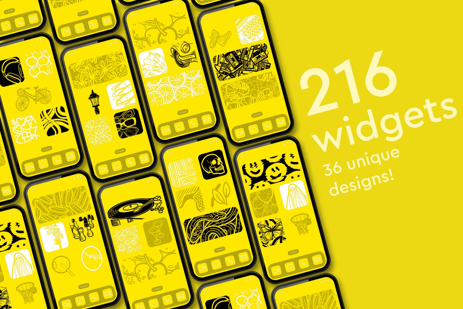 YELLOW Block Coloured Ios App Icons, Widgets and Wallpapers 6 ...