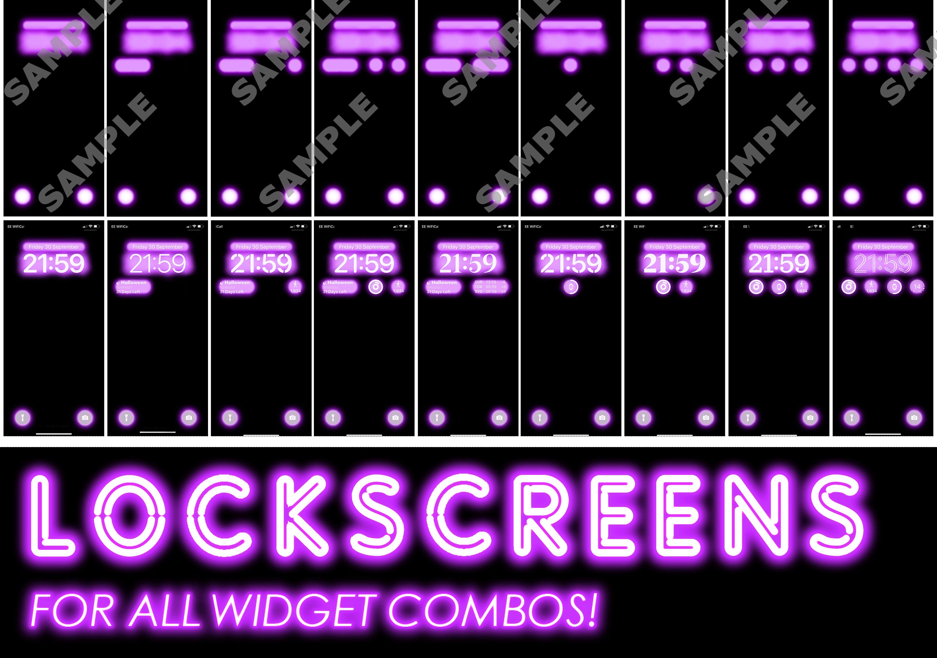 Purple Neon Ios App Icons, Widgets and Lock Screens - Etsy