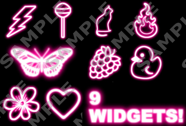 Pink Neon Ios App Icons, Widgets and Lock Screens - Etsy